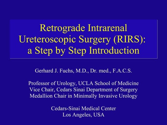 Ureteroscopic lithotripsy (URSL) | PPTX