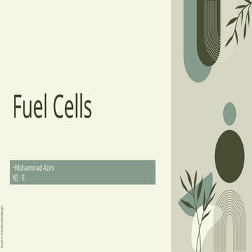 Fuel cells, everythin u need for grade 12 electrochemistry is here | PPTX