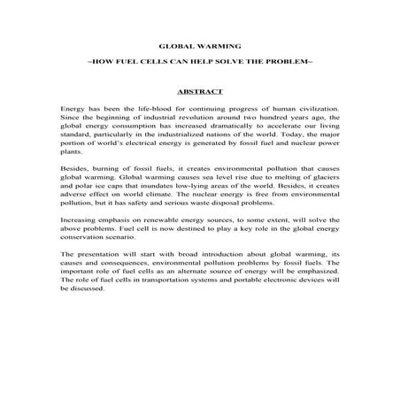 Global warming assignment | DOC
