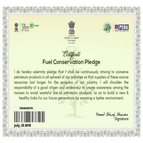 Fuel conservation pledge | PPT