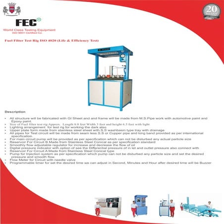 Testing/Manufacture/Fuel filter | PDF | Technology & Computing