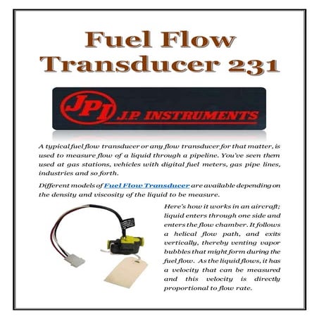 Fuel flow transducer 231 | PDF