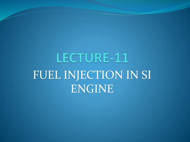 Types of Fuel Injection systems in Spark Ignition and Compression ...