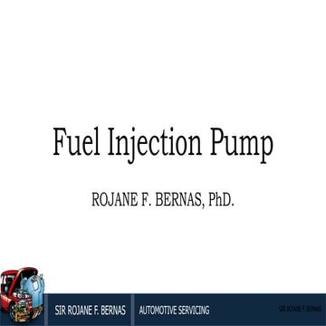 Inline fuel injuction pump | PPTX