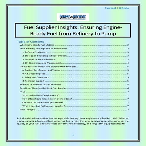 Fuel Supplier Insights: Ensuring Engine-Ready Fuel from Refinery to ...