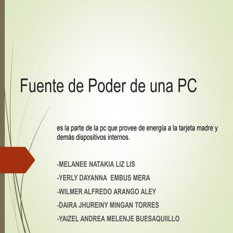 Fuente de poder o fuente de energía | PPTX