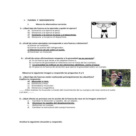 Fuerza y movimiento | DOCX