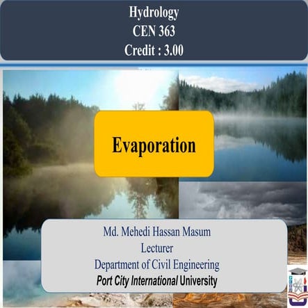 Measurement of evaporation | PPTX