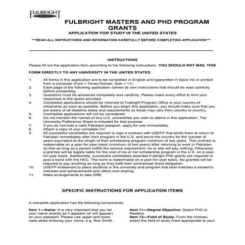 Fulbright application 2014 | PDF