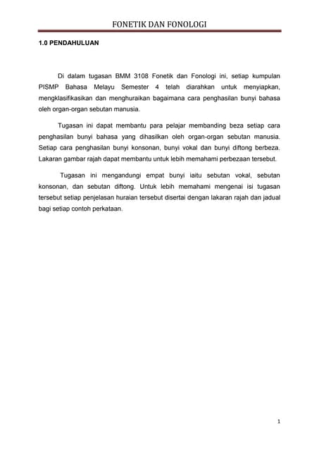 Fonetik bahasa melayu | PDF