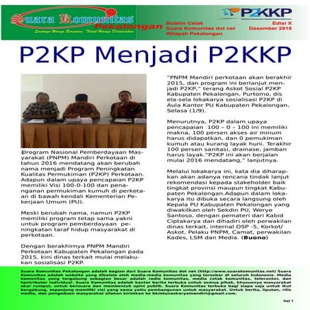 Buletin SK Edisi P2KKP | PDF