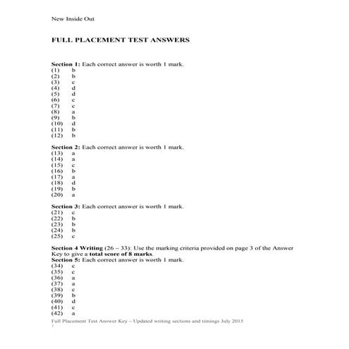 Full placement-test-answer-key updated-july-2015 | DOC