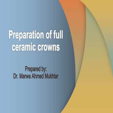 Porcelain jacket crown (PJC) | PPTX