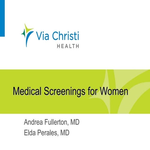 Medical Screenings for Women | PPT