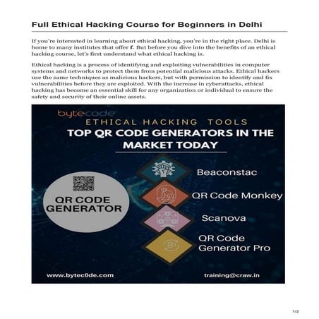 Full Ethical Hacking Course For Beginners In Delhipdf