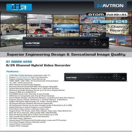 Full hd d1 at 0808 v-h24d - Avtron hybrid video recorder | PDF