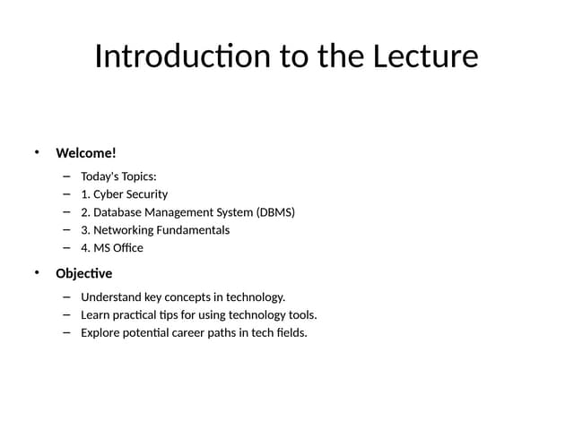 Lecture notes on Cyber security and DBMS.pptx Lecture notes on Cyber security and DBMS.pptx