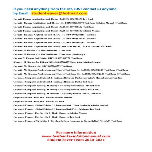 F ull list test bank and solution manual 2020 2021 ( student saver team ...