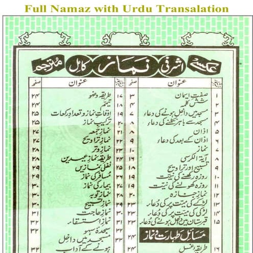 Full Namaz with Urdu Translation | PDF