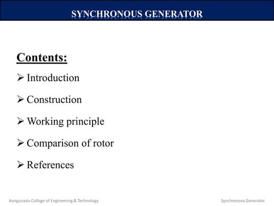 Lec 03 Equivalent Circuit Of A Synchronous Generator Ppt