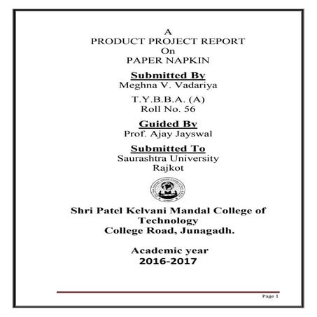 PRODUCT PROJECT REPORT | PDF