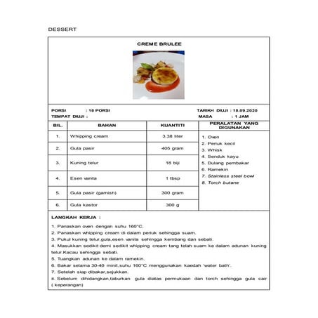 Full resepi standard (american service) | DOCX