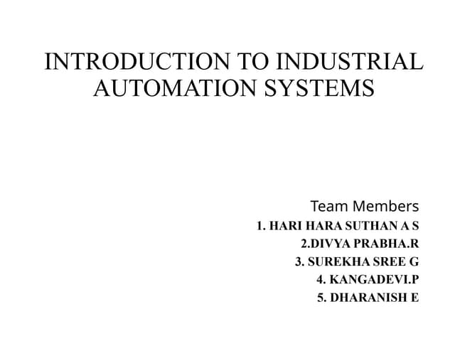 Introduction To Automation / Overview of Industrial Automation | PDF