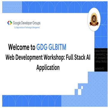 TECH WINTER BREAK(GDG GLBITM)-Web Development Workshop | PPT