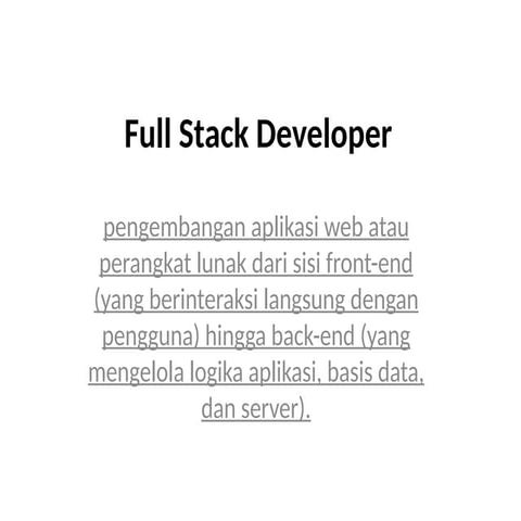 Full Stack Developer power point presentation for work or school | PPTX
