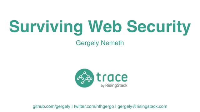 Surviving Web Security | PPT Surviving Web Security | PPT