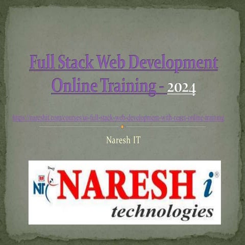 Full Stack Web Development Online Training - 2024. | PPTX