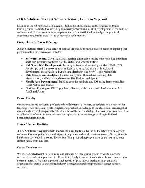 Machine Learning Training Centre In nagercoil | PDF