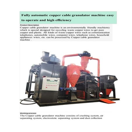 Fully automatic copper cable granulator machine easy to operate and ...