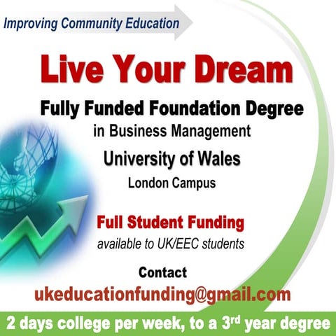 FULLY FUNDED FOUNDATION DEGREE COURSE IN LONDON | PPT
