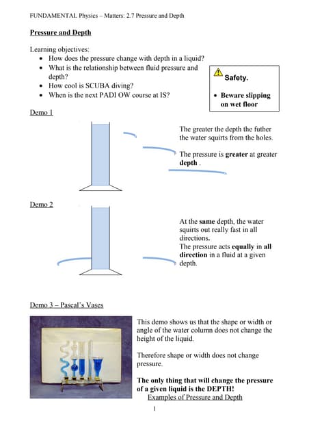 Physics 1 Density and Pressure Edexcel Physics | PPT