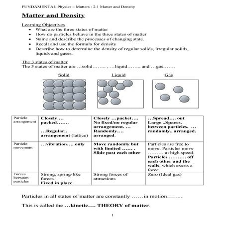 Fun2.1 matter and density notes | DOC