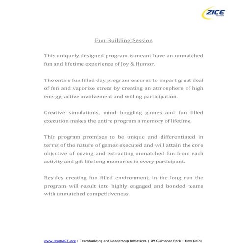 Fun building day program | PDF