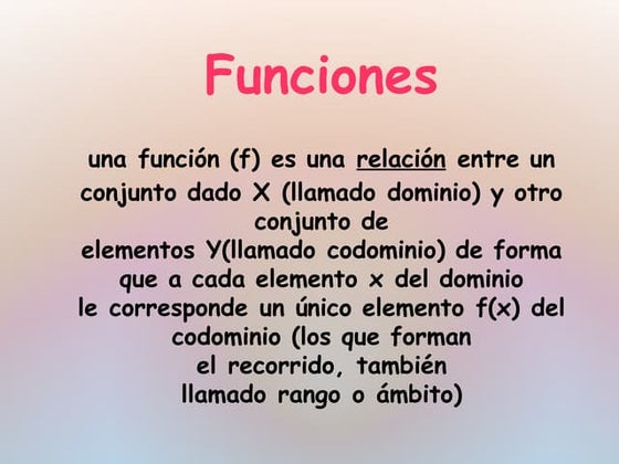 Dominio y rango de funciones con restricciones | ODP | Programming Languages | Computing
