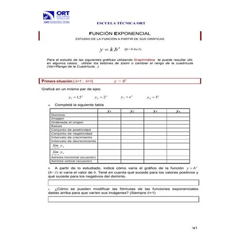 Hoja De Trabajo Lineal O Exponencial