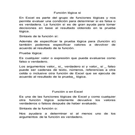 Función lógica si | DOCX