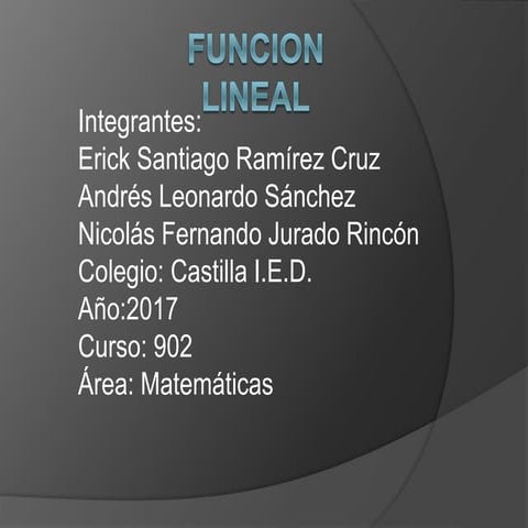 Funcion lineal | PPTX