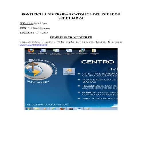 Funcionamiento vb decompiler | DOCX