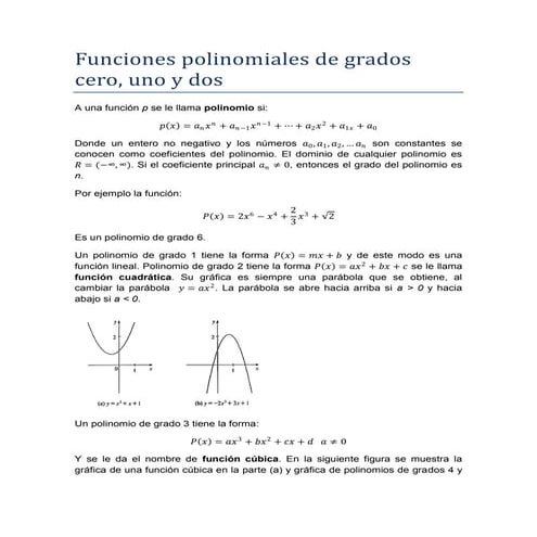 Funciones polinomiales | PDF