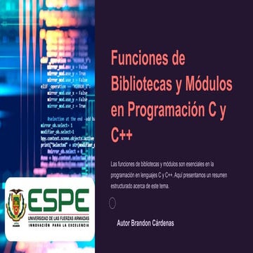 Funciones de Bibliotecas y Modulos en Programacion | PPTX