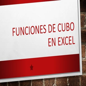Funciones de cubo en Excel | PPTX