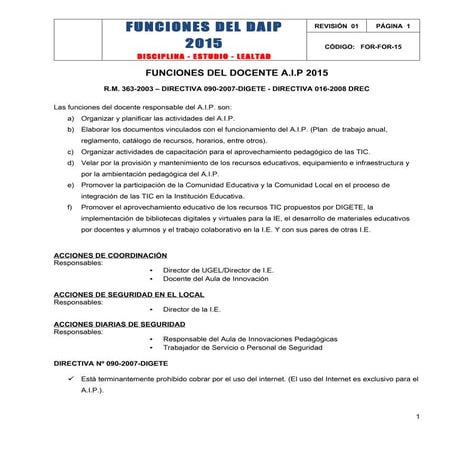 Funciones del daip | DOC