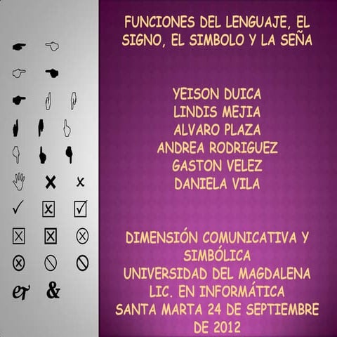 Funciones del lenguaje y el símbolo | PPTX