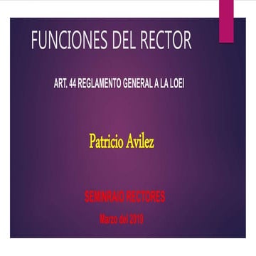 Funciones del rector | PPTX
