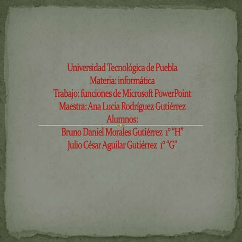 Funciones de microsoft powerpoint informatica | PPTX | Computing | Technology & Computing