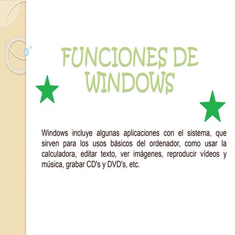 Funciones de windows | PPTX | Computing | Technology & Computing